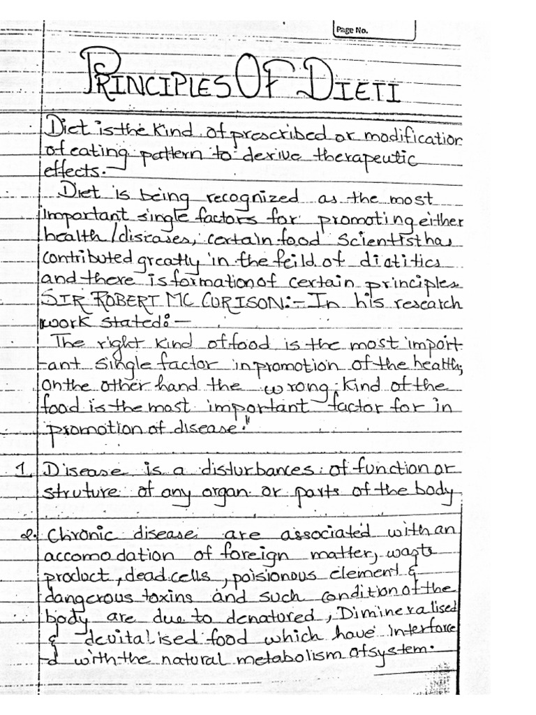 Principle of Diet | PDF