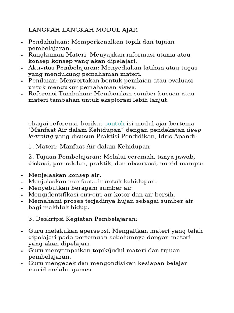 Langkah Penyusunan Modul Ajar Efektif | PDF
