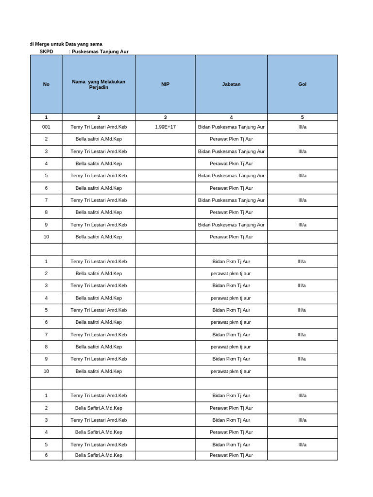 Rekap Perjadin UKS 2025 | PDF