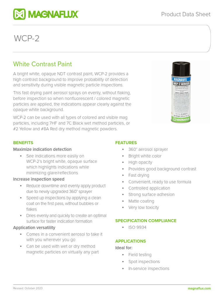 WCP-2 White Contrast Paint Overview | PDF | Paint | Aerosol