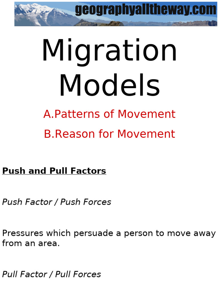 Migration Models and Patterns Explained | PDF | Human Migration | Economies