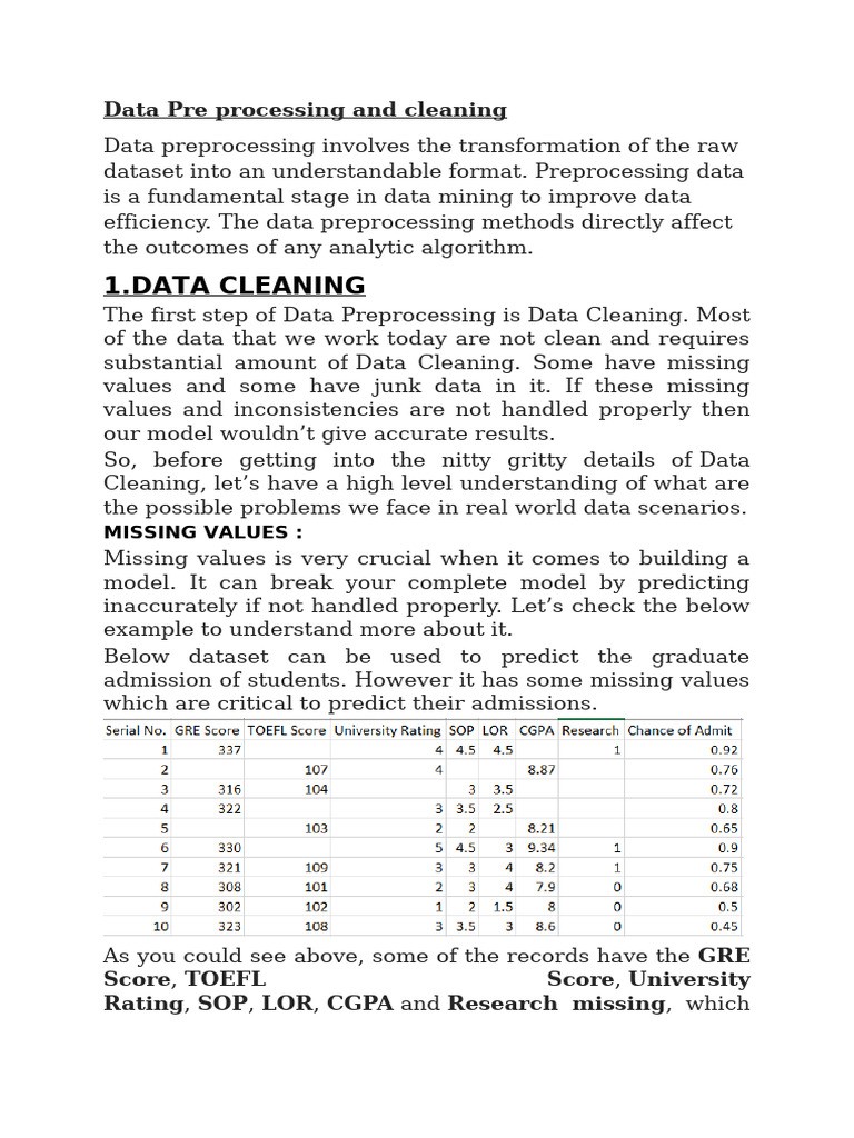 Data Pre Processing and Cleaning | PDF | Quartile | Data