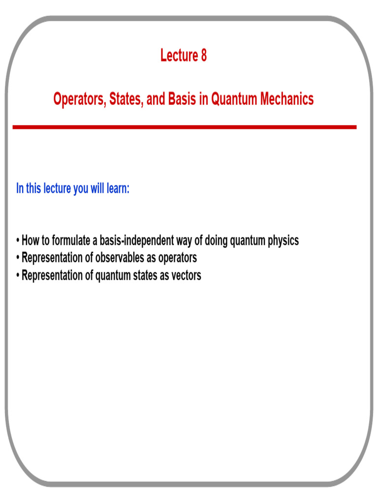 Handout 8 | PDF | Eigenvalues And Eigenvectors | Wave Function