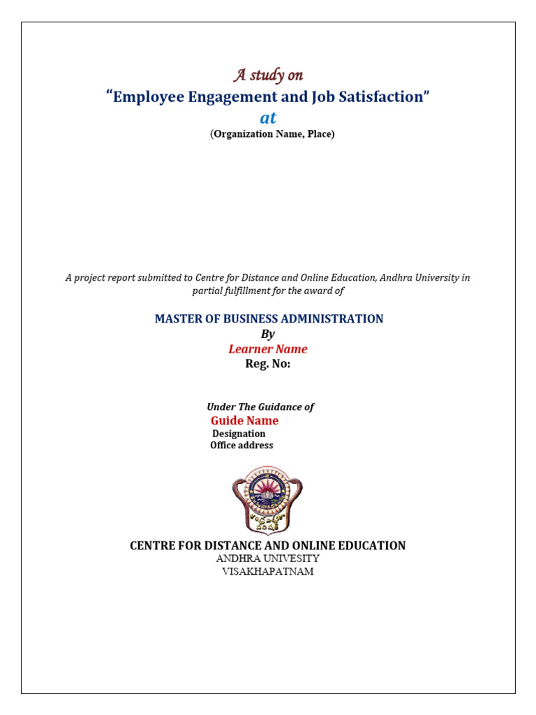 Employee Engagement Project Report | PDF | Master Of Business ...