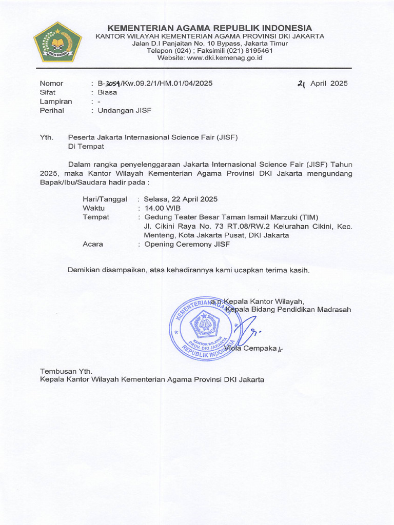 Undangan Opening Ceremony | PDF