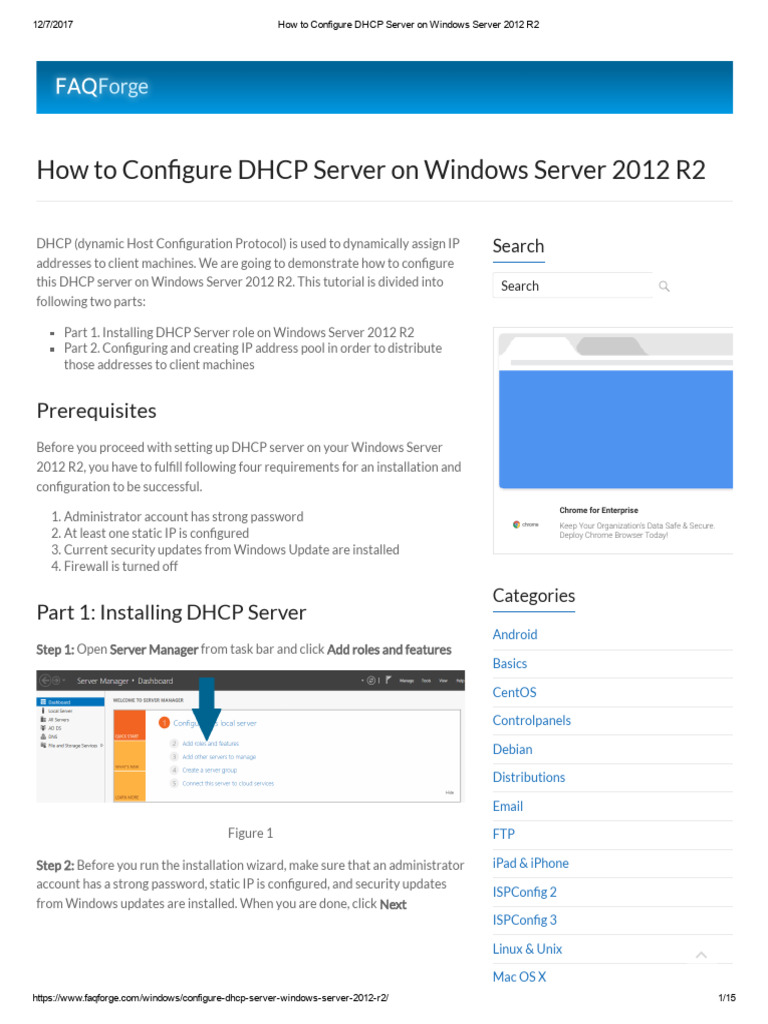 How To Configure DHCP Server On Windows Server 2012 R2 | PDF | Ip Address | Microsoft Windows