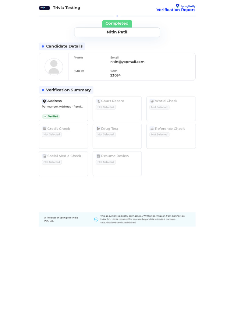 Nitin Patil - Report | PDF | Identity Document | Verification And ...