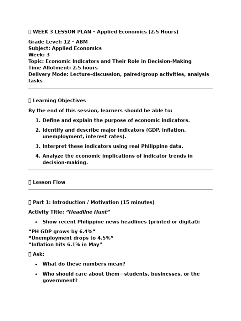 ? Week 3 Lesson Discussion | PDF | Cost Of Living | Gross Domestic Product