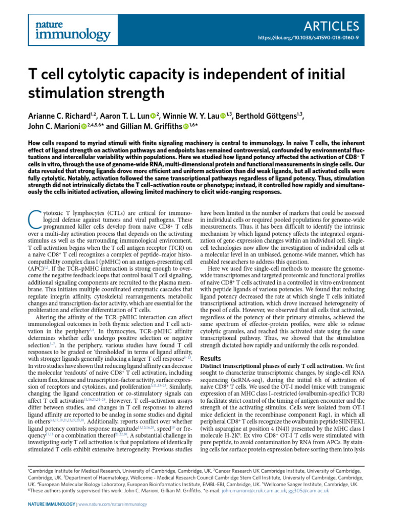 2018-08 NAT - IM PMID30013148 T Cell Cytolytic Capacity Is Independent ...