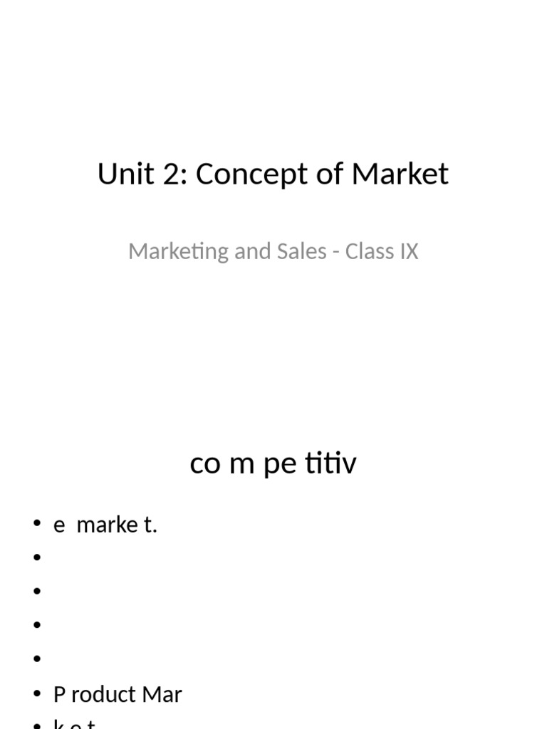 Unit 2 Concept of Market | PDF