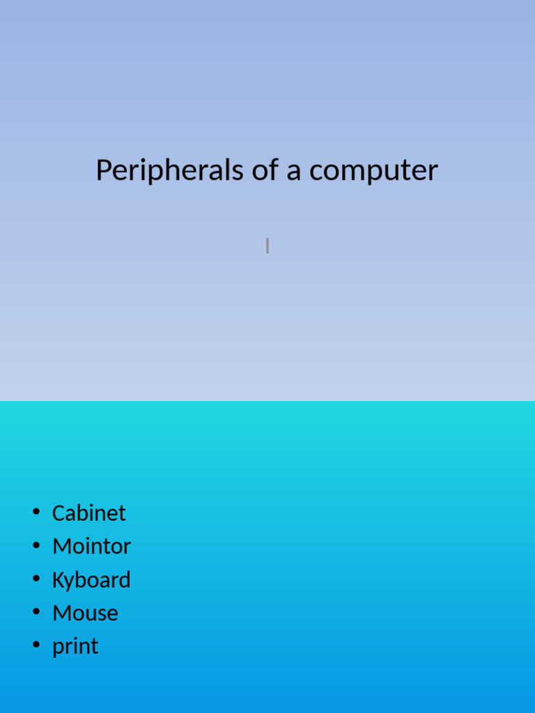 Peripherals of A Computer | PDF