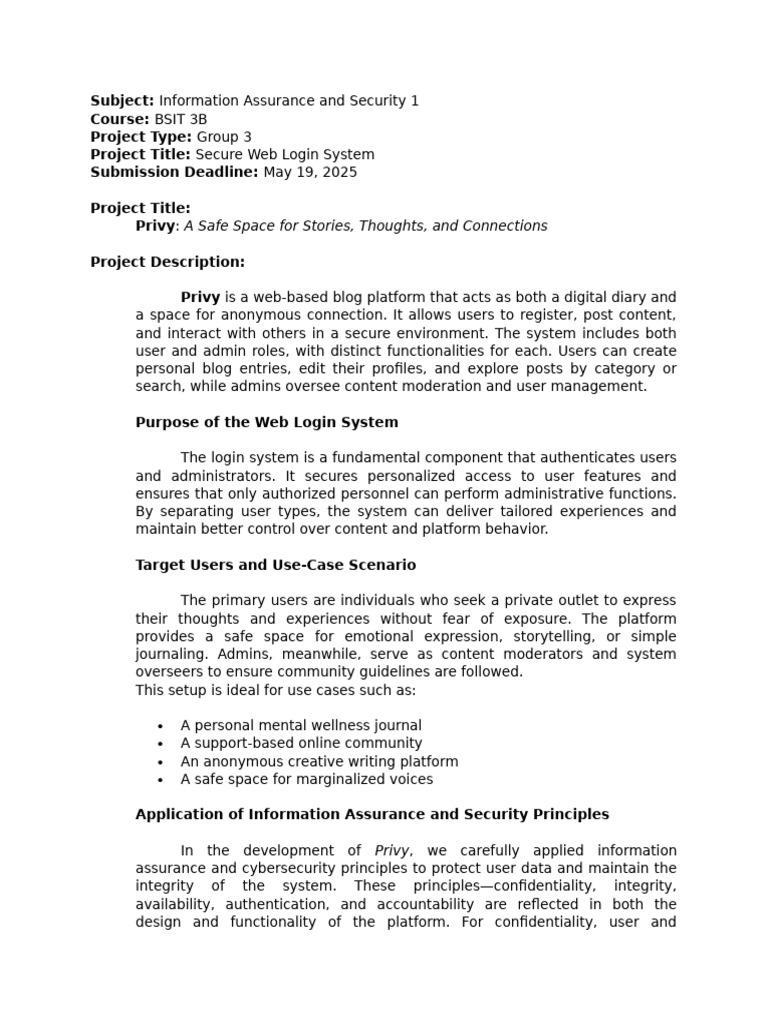 Secure Web Login for Privy Blog Platform | PDF | Computer Security ...