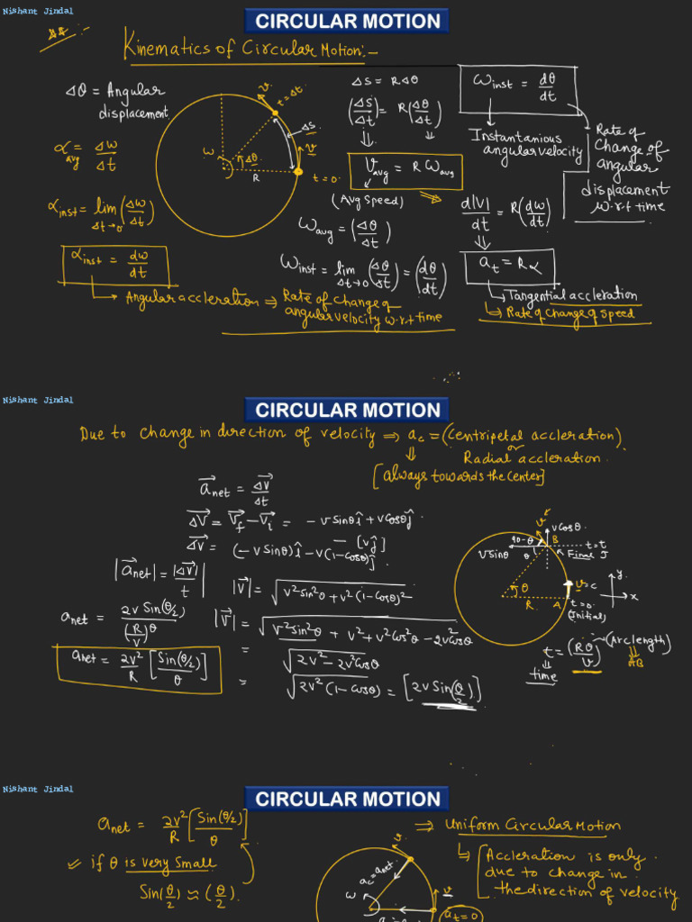 Circular Motion - L-01 (Class Notes) NJ - 247 | PDF