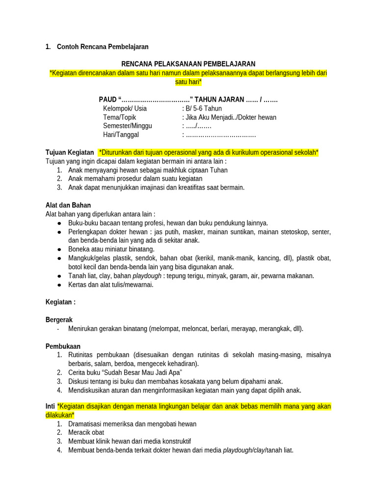MODUL AJAR Contoh Rencana Pembelajaran | PDF