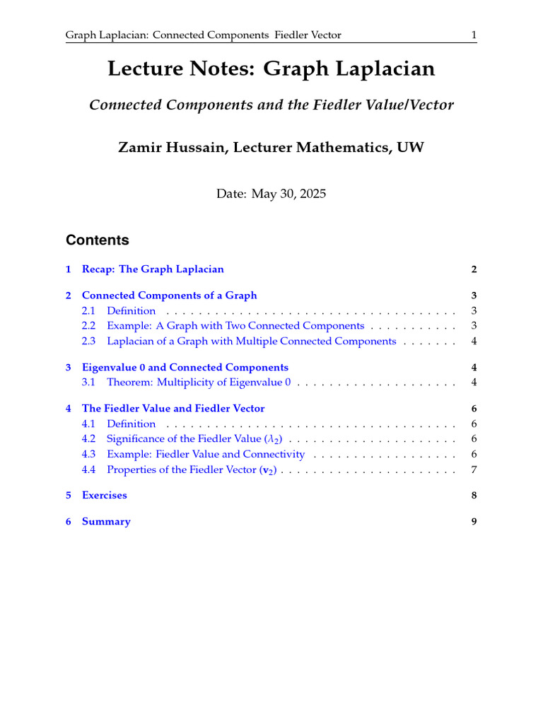 Spectral Graph Theory Part 2 | PDF | Eigenvalues And Eigenvectors ...