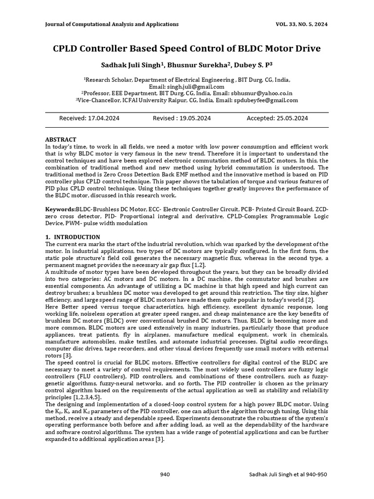 CPLD-Based Speed Control for BLDC Motors | PDF | Electric Motor ...