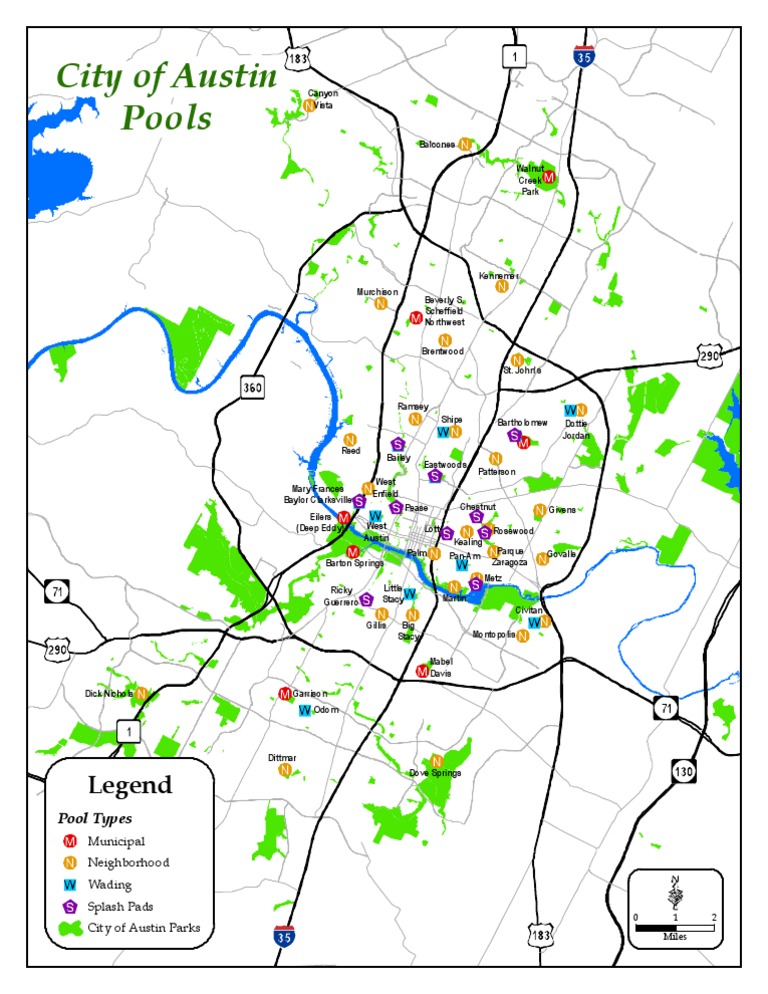 City of Austin Pool Locations Map | PDF