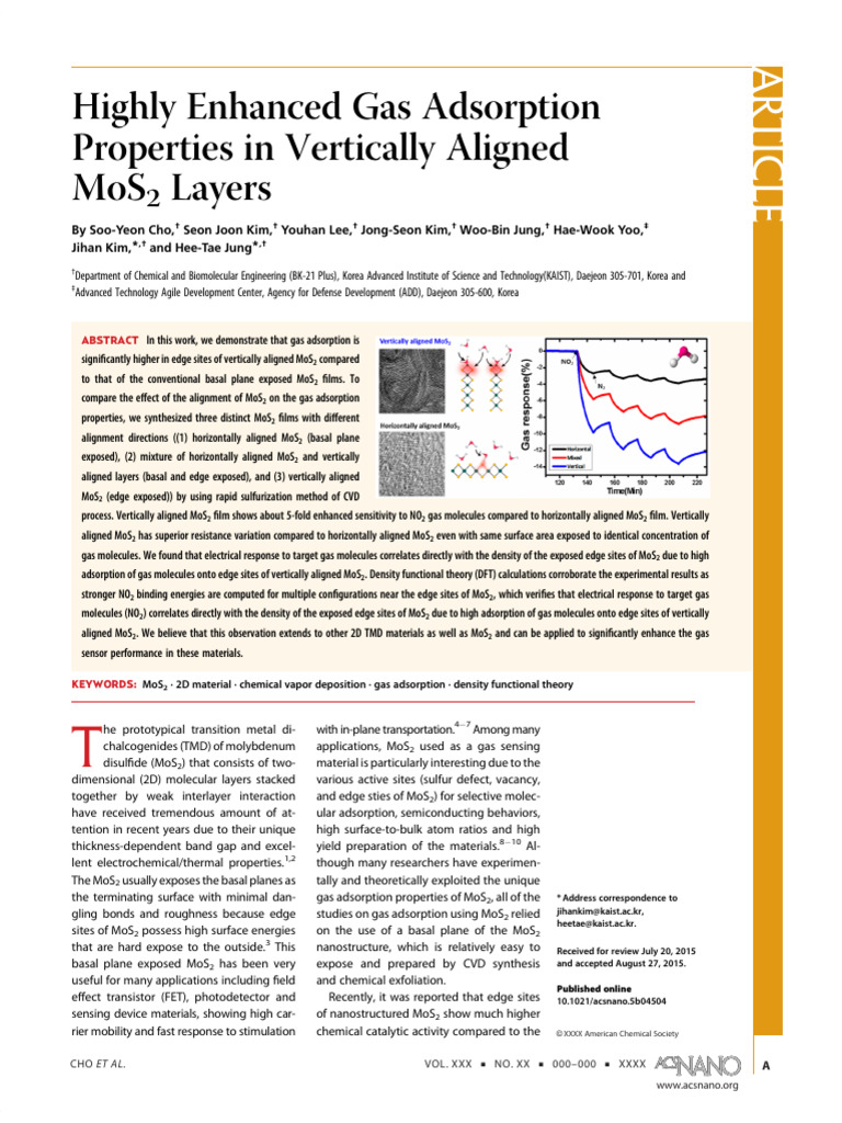 Highly Enhanced Gas Adsorption Properties in Vertically Aligned MoS2 ...
