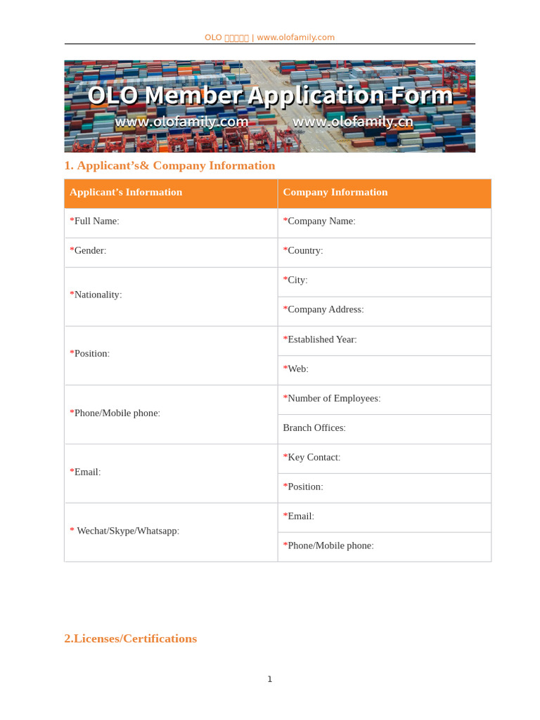 OLO Membership Application Guide | PDF