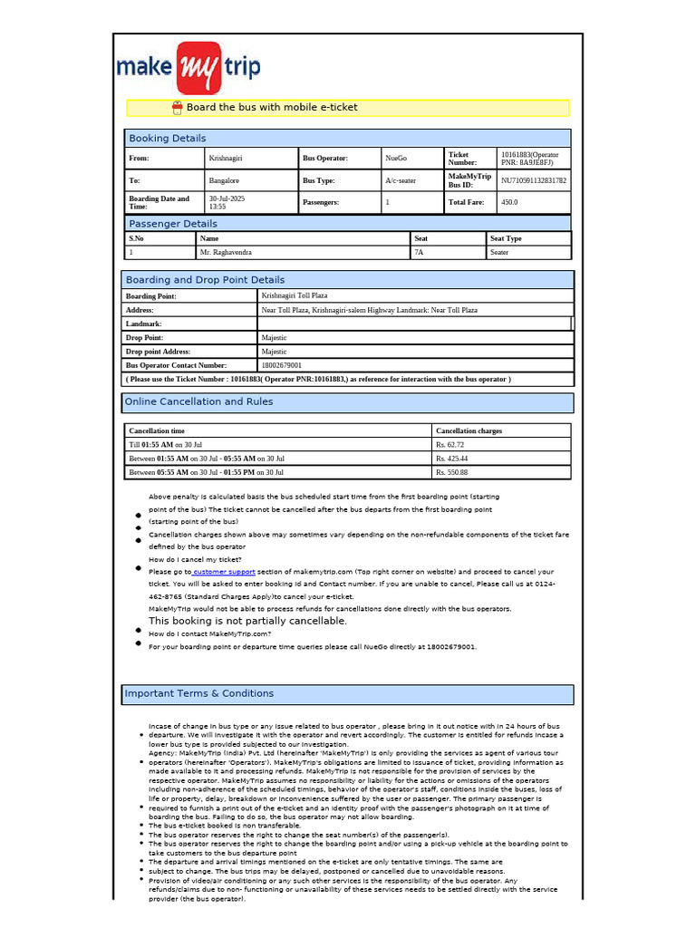 NU710591132831782 Eticket | PDF | Bus | Public Transport