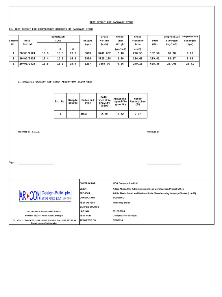 Compressive Strength of Masonry Stone | PDF | Mechanical Engineering ...