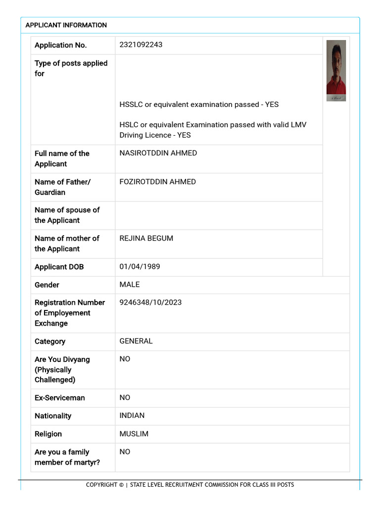 Applicant Information for Army Air Defence | PDF | Driver's License
