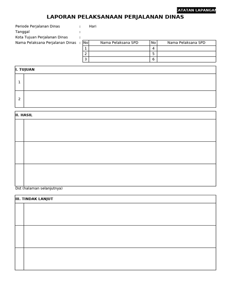 Format Perjadin 2024 | PDF