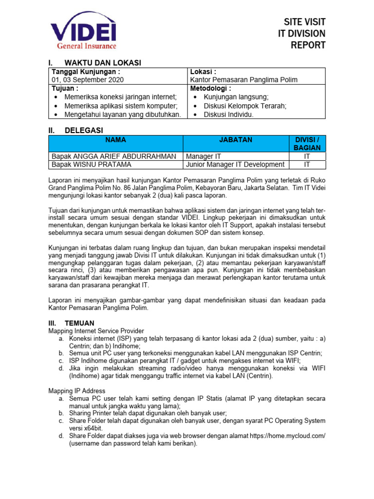 01 - IT Visit KP Pangpol Report | PDF