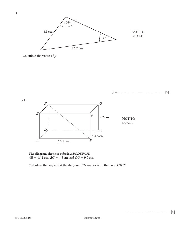 IGCSE Geometry Worksheet Solutions | PDF | Euclidean Geometry ...