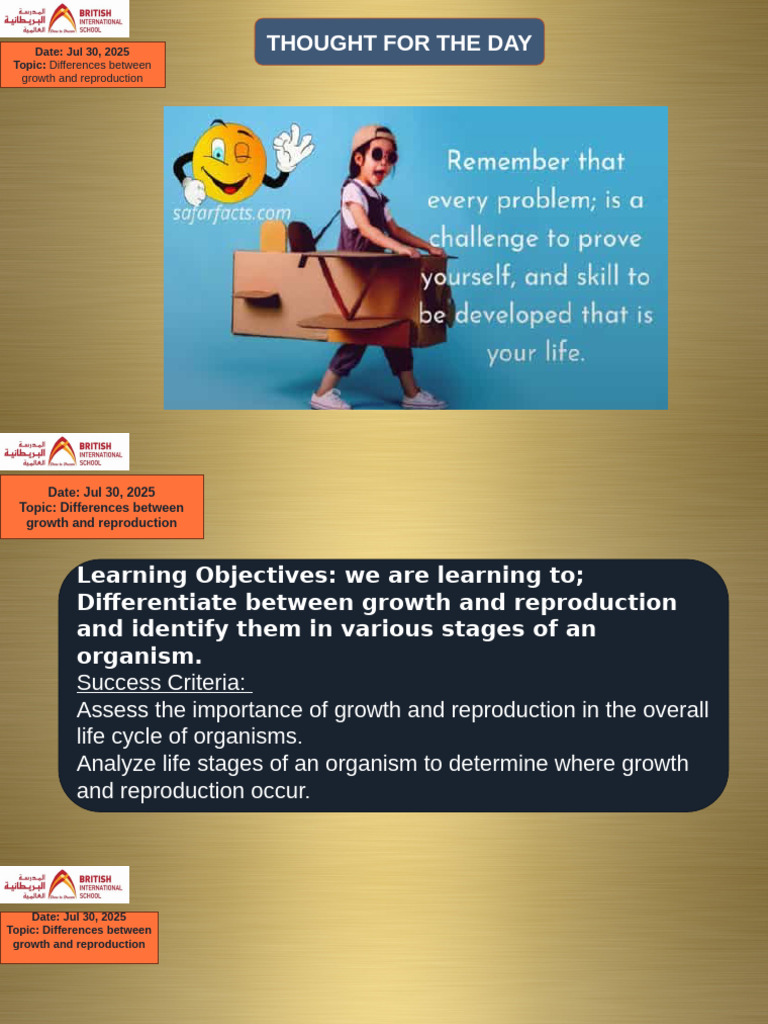 Growth vs. Reproduction Explained | PDF | Organisms | Reproduction