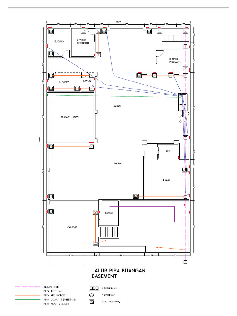 Jalur Pipa Buangan Air Kotor Dan Kotoran Basement | PDF