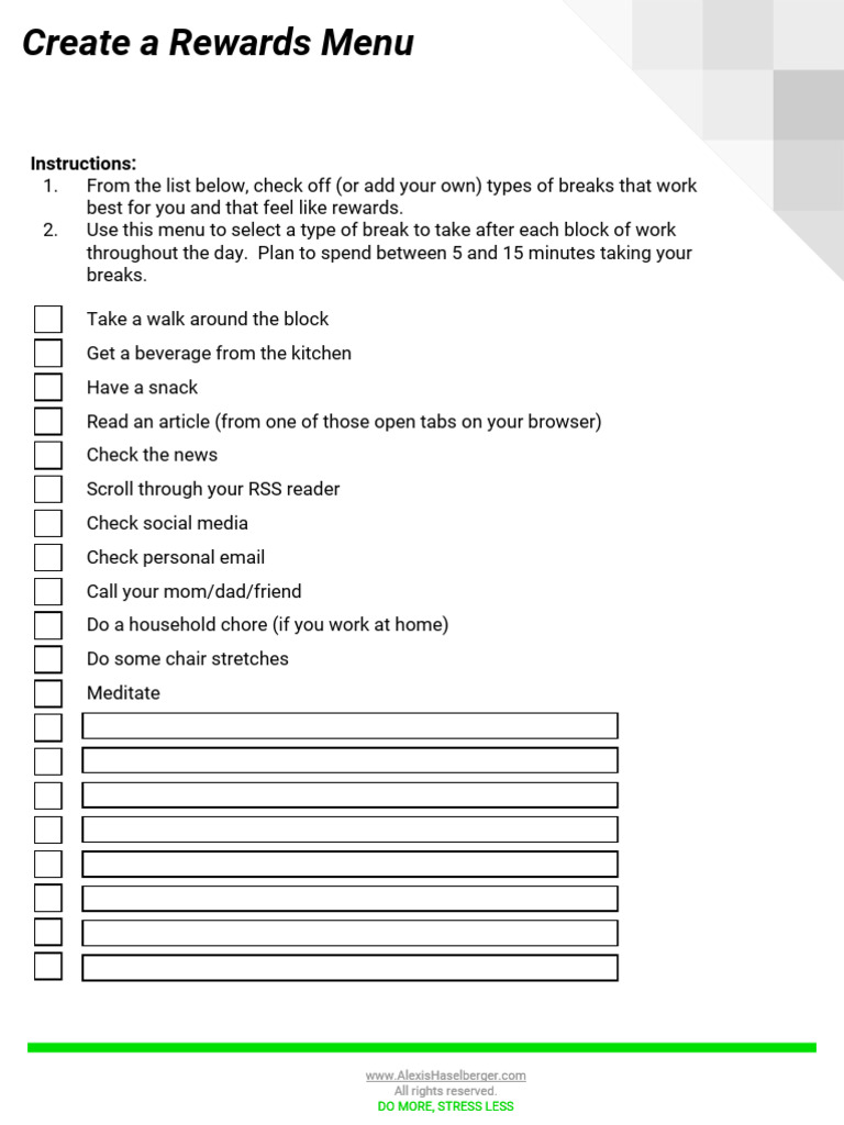 Create Your Rewards Menu | PDF
