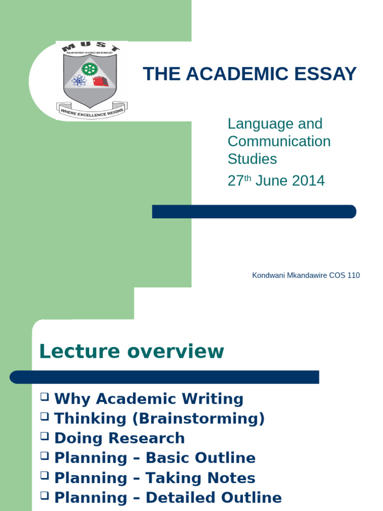 Lecture 7 The Academic Essay | PDF | Essays | Citation