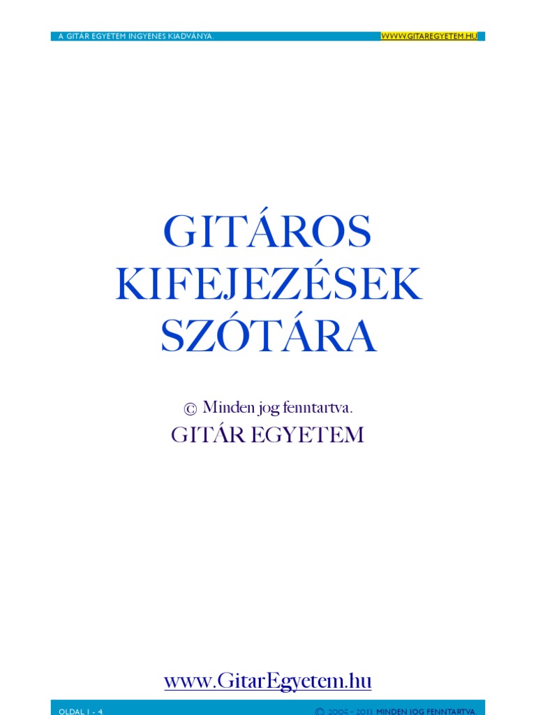 Gitar Szotar WWW - Gitaregyetem.hu | PDF