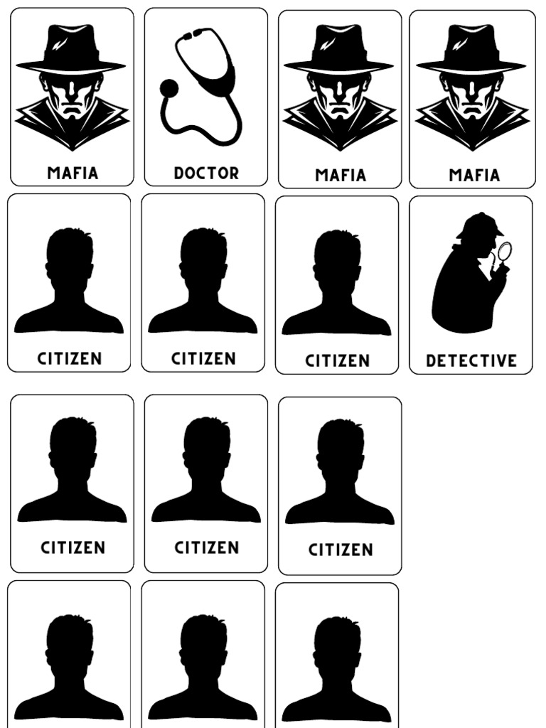 Mafia Game Cards Printable PDF | PDF