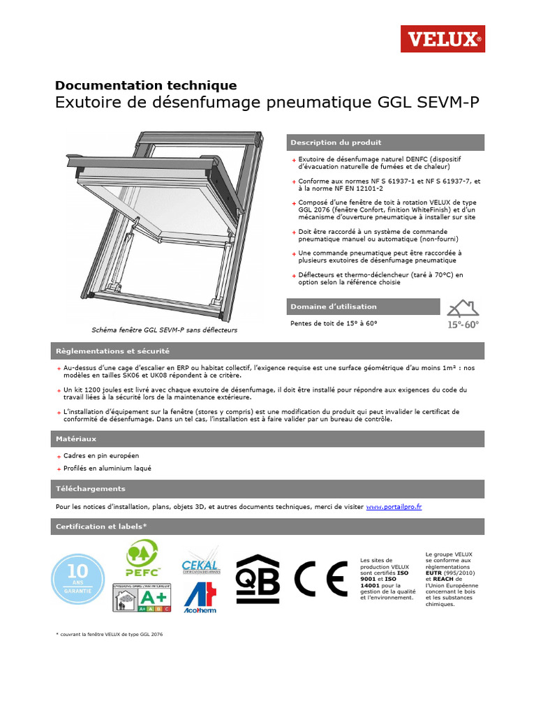 Exutoire de désenfumage GGL SEVM-P | PDF | Fenêtre | Technologie du ...