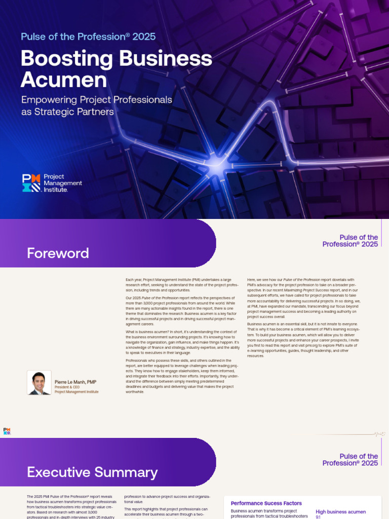 Business Acumen in Project Success 2025 | PDF | Project Management ...