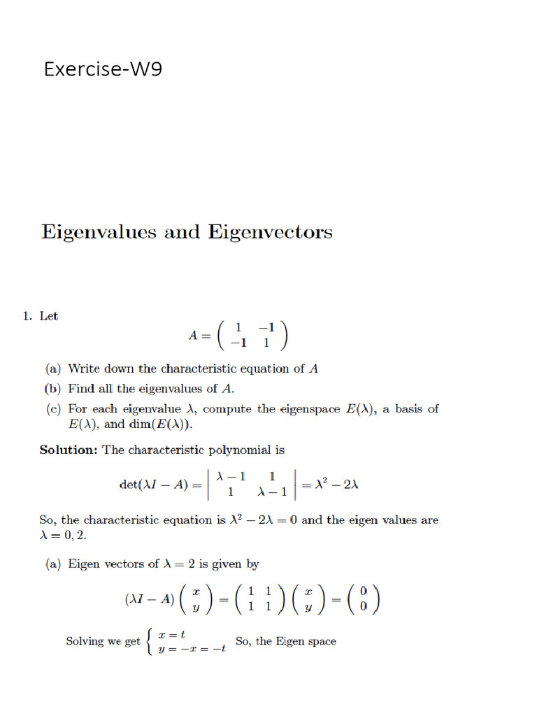 Exercises W10 11 | PDF