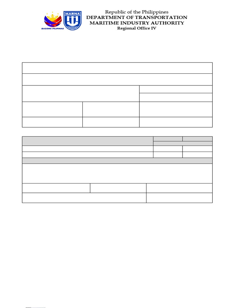 Safe Manning Certificate Application Form | PDF