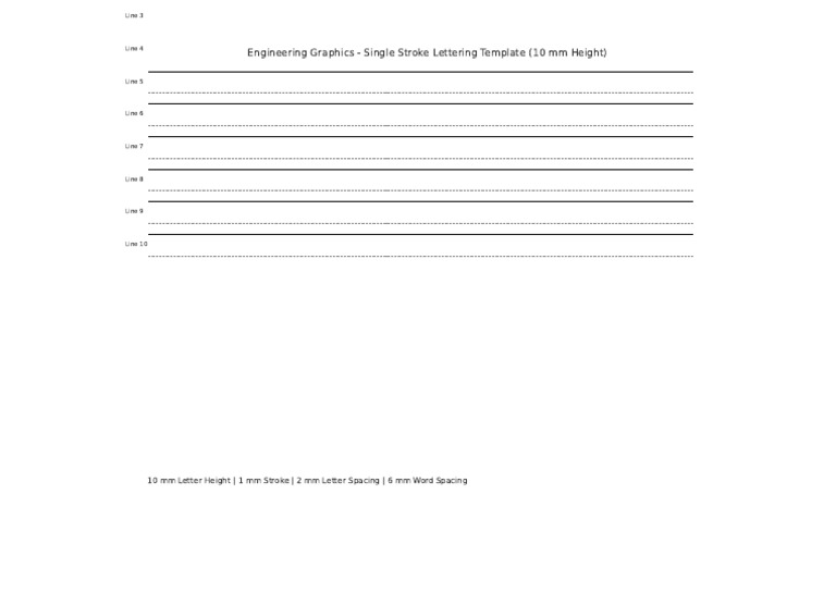 Single Stroke Lettering Template 10mm Pdf