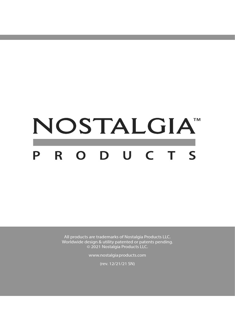 Nostalgia Popcorn Cart Instructions | PDF | Popcorn | Ac Power Plugs ...
