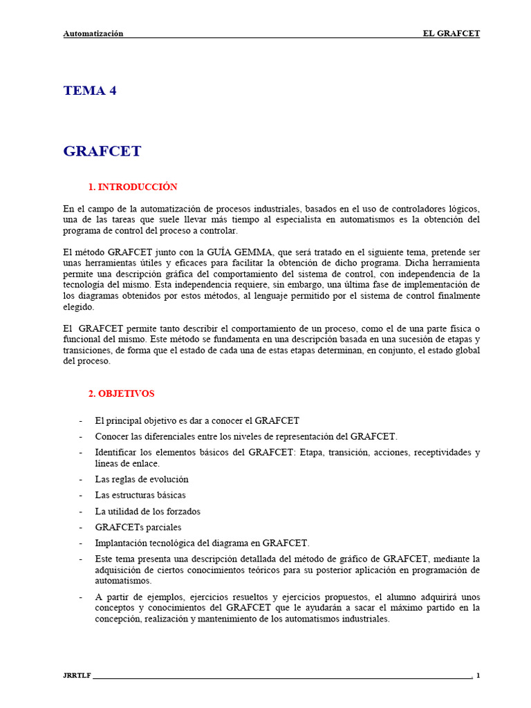 Introducción al GRAFCET en Automatización | PDF | Automatización ...