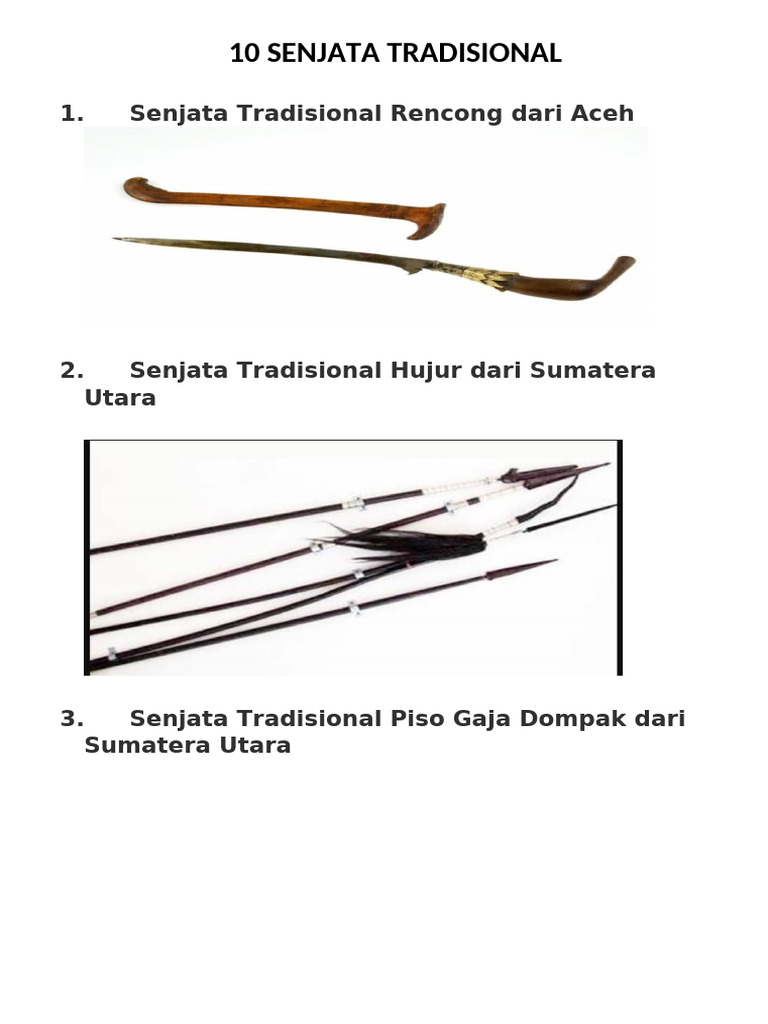 10 Senjata Tradisional | PDF