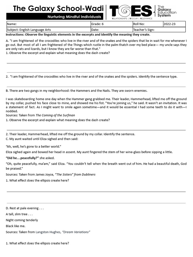 Short Story Analysis Worksheet | PDF