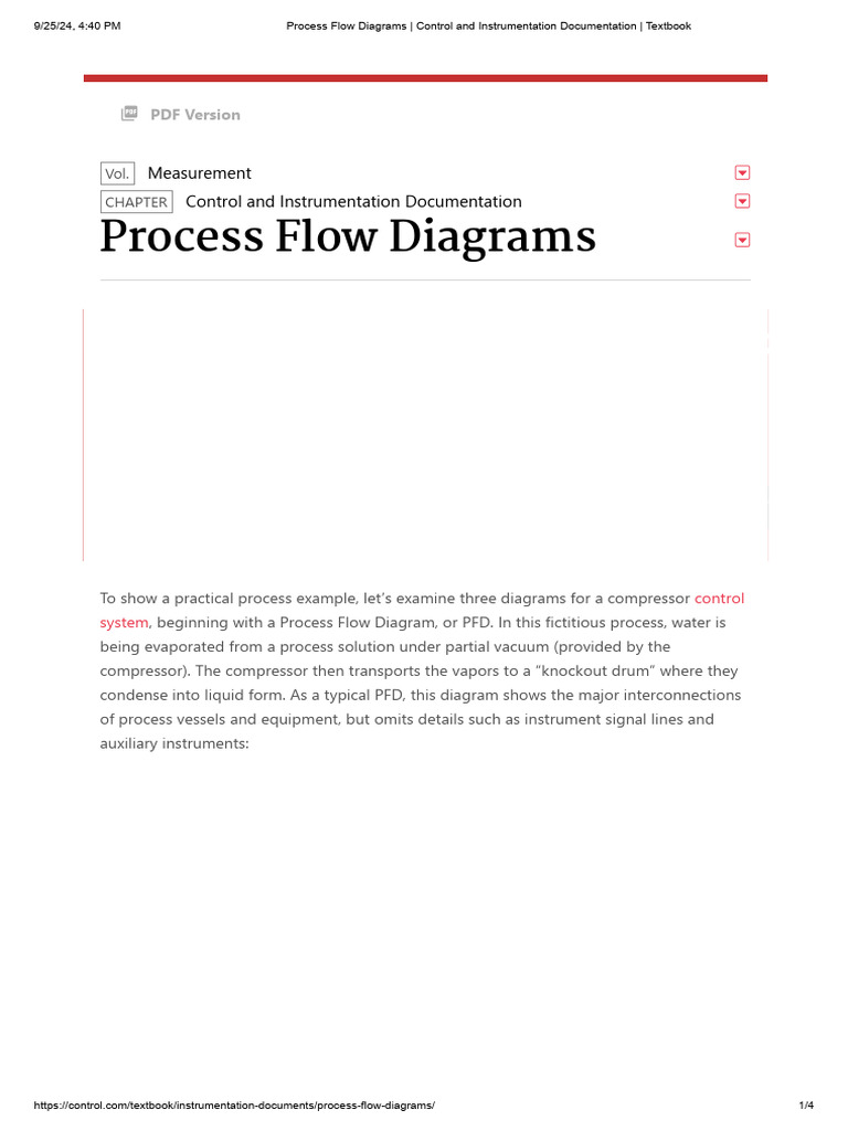 Process Flow Diagrams - Control and Instrumentation Documentation | PDF | Instrumentation ...