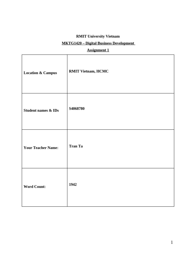 DBM Tran Phuoc Hoang s4068780 | PDF | Cloud Computing | Subscription Business Model