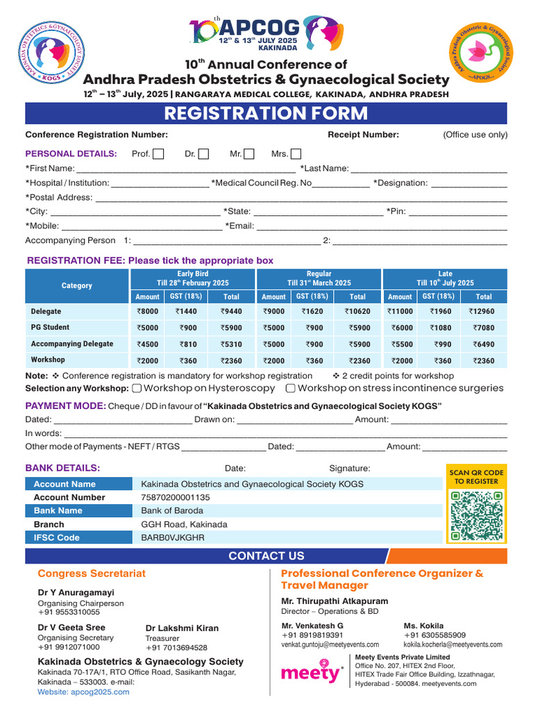 APCOG 2025 Registration Form | PDF