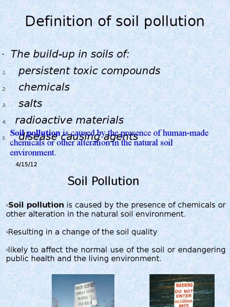 Soil Pollution: Definition and Causes | PDF | Technology & Engineering