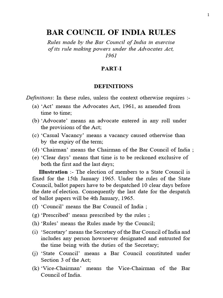 Bar Council of India Rules | PDF | Voting | Advocate