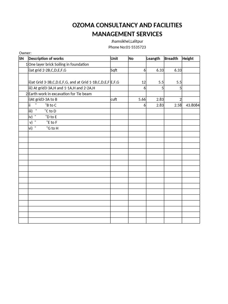 Bill of Qty | PDF